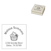 Delicious Cupcake with Frosting Yummy Address Rubber Stamp | Zazzle