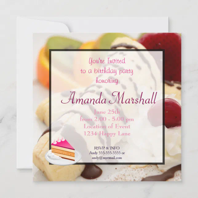 Delicious Dessert Birthday Party Invitation | Zazzle