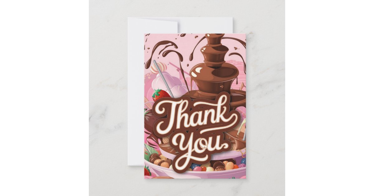 Delicious Elegant Chocolate thank you card | Zazzle