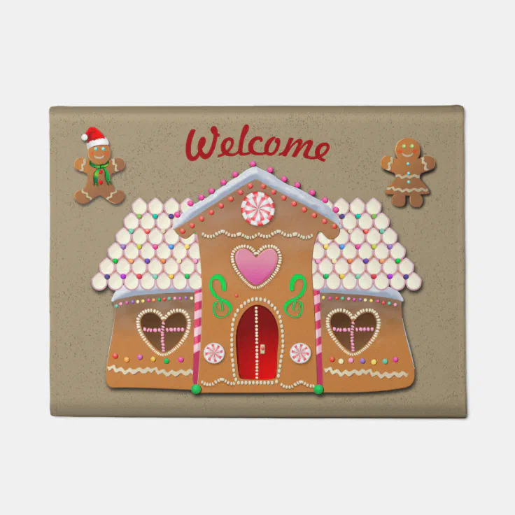Delicious Gingerbread House Doormat | Zazzle