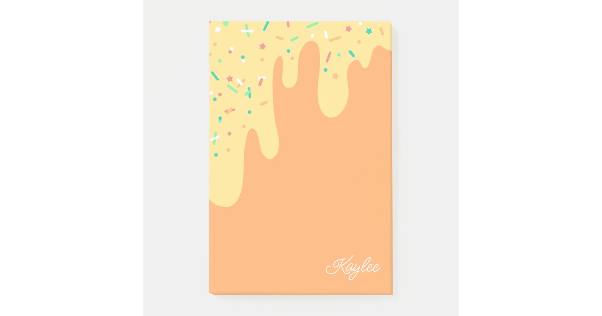 Delicious Mango Frosting Sprinkles Your Name Post-it Notes | Zazzle