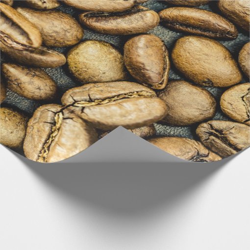 Delicious rustic gold coffee beans wrapping paper | Zazzle