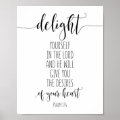Delight Yourself In The Lord, Psalm 37:4 Poster | Zazzle