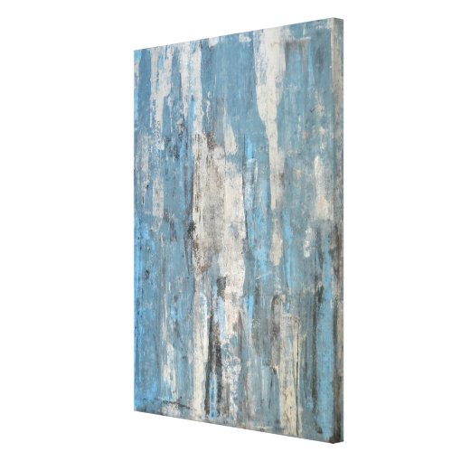 'Delighted' Blue and Grey Abstract Art Canvas Print | Zazzle
