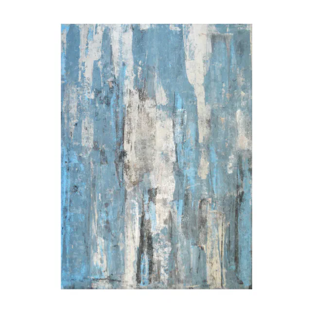 'Delighted' Blue and Grey Abstract Art Canvas Print | Zazzle