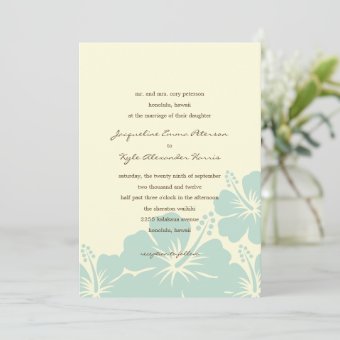 Delightful Hibiscus Wedding Invitations (Blue) | Zazzle