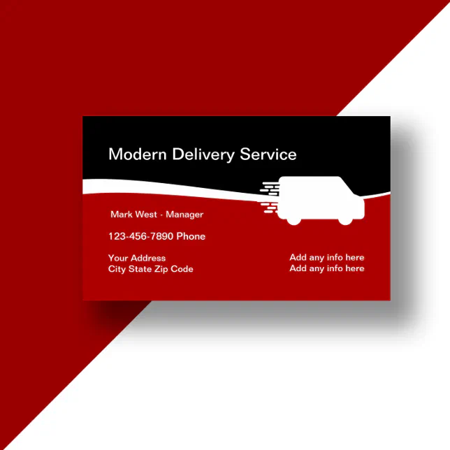 Delivery Courier Modern Business Card | Zazzle