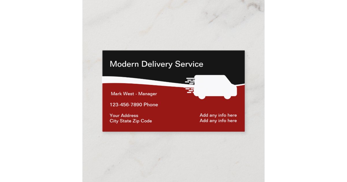 Delivery Courier Modern Business Card | Zazzle