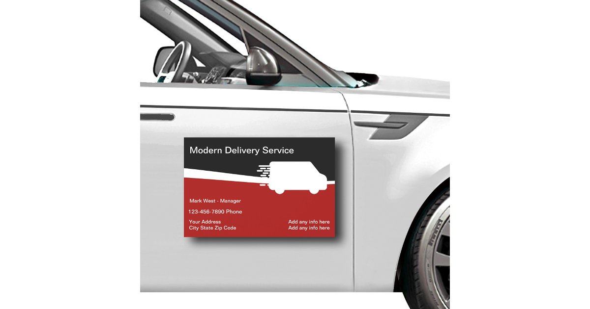 Delivery Courier Theme Magnetic Car Signs | Zazzle