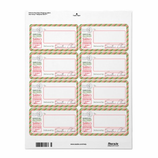 Delivery From Santa Claus Shipping Labels | Zazzle