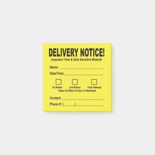 Delivery Notice Sticky Note | Zazzle.com