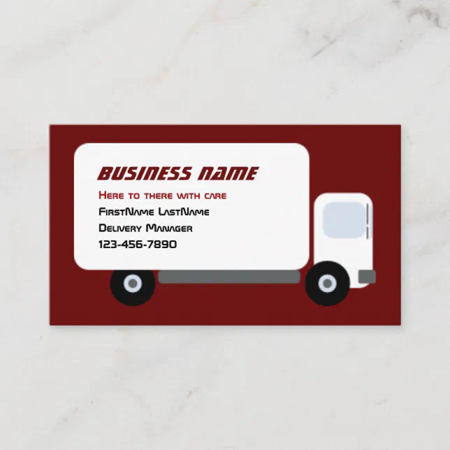 Delivery truck business card | Zazzle