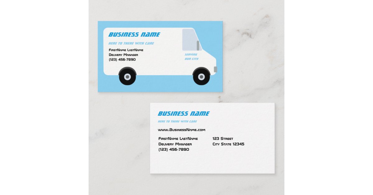 Delivery Van Blue Business Card | Zazzle
