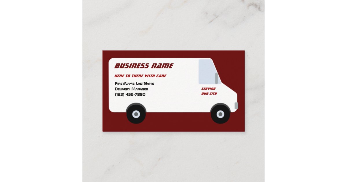 Delivery Van Brick Red Business Card | Zazzle