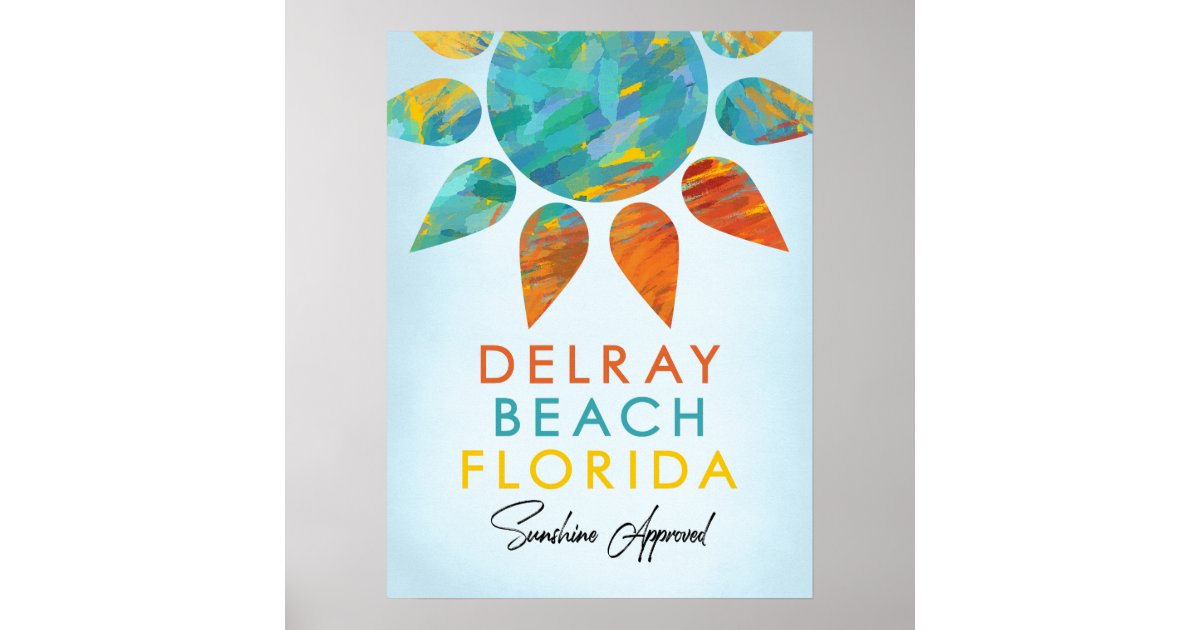 Delray Beach Florida Sunshine Travel Poster | Zazzle