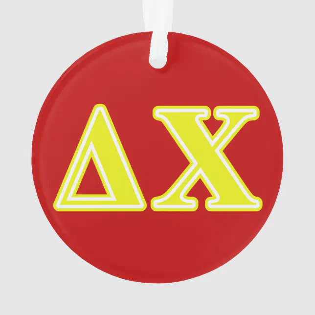 Delta Chi Yellow Letters Ornament | Zazzle