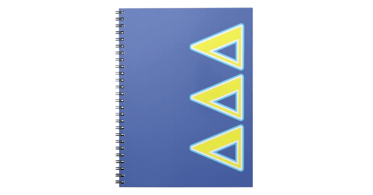 Delta Delta Delta Blue and Yellow Letters Notebook | Zazzle