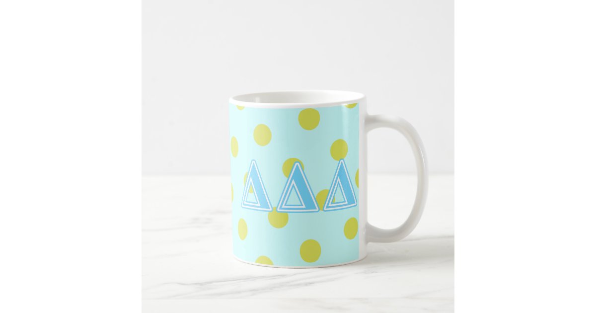 Delta Delta Delta Blue Letters Coffee Mug | Zazzle
