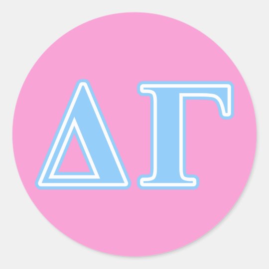 Delta Gamma Blue Letters Classic Round Sticker | Zazzle.com