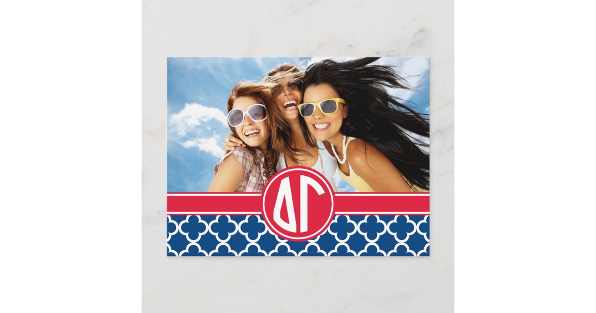 Delta Gamma | Monogram and Photo Postcard | Zazzle