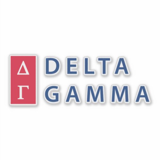 Delta Gamma | Stacked Logo Sticker | Zazzle