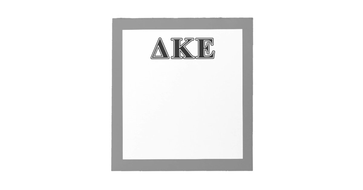Delta Kappa Epsilon Black Letters Notepad | Zazzle