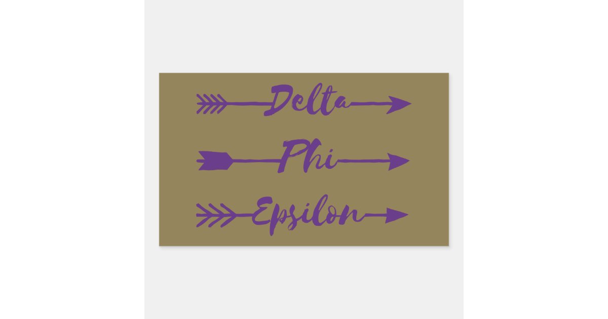 Delta Phi Epsilon Arrow Rectangular Sticker | Zazzle