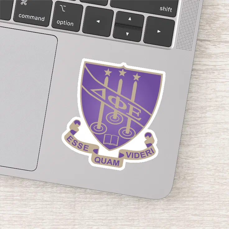 Delta Phi Epsilon Crest Logo Sticker | Zazzle