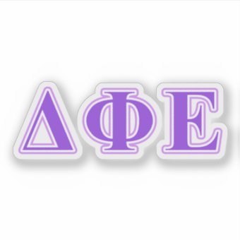 Delta Phi Epsilon Purple and Lavender Letters Sticker | Zazzle