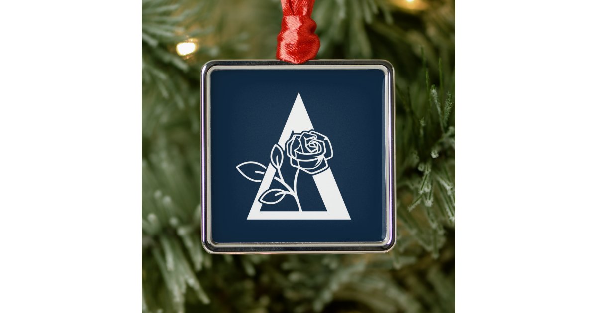 Delta Phi Lambda Sorority Rose Design Metal Ornament | Zazzle
