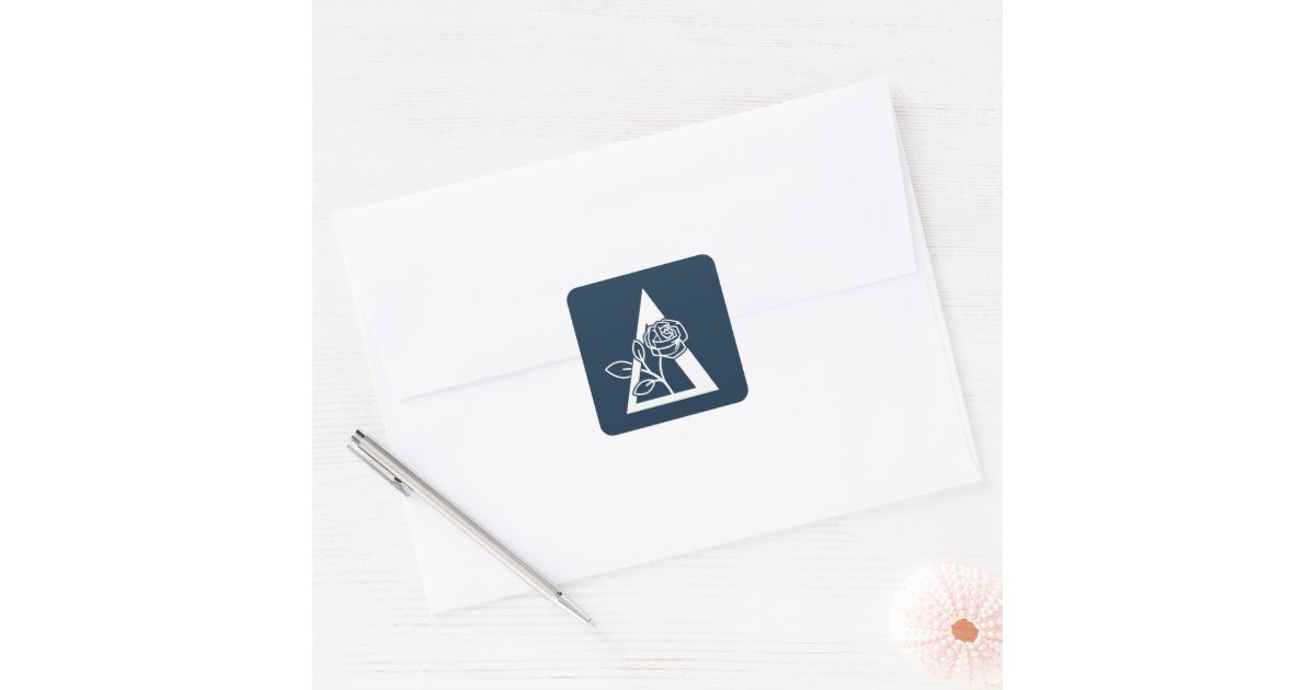 Delta Phi Lambda Sorority Rose Design Square Sticker | Zazzle