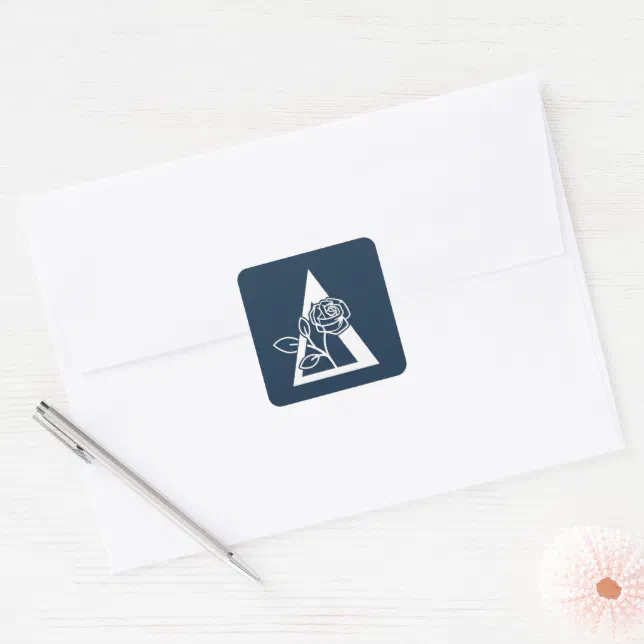 Delta Phi Lambda Sorority Rose Design Square Sticker | Zazzle