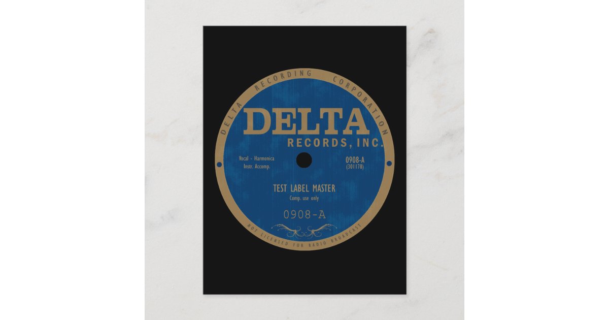 Delta Records label Postcard | Zazzle