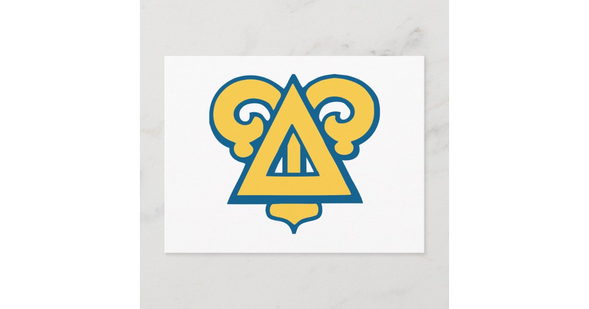 Delta Upsilon Fraternity Triangle Blue & Gold Postcard | Zazzle