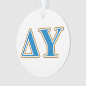 Delta Upsilon Gold and Sapphire Blue Letters Ornament | Zazzle