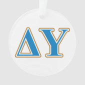 Delta Upsilon Gold and Sapphire Blue Letters Ornament | Zazzle