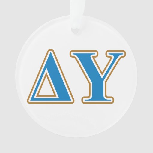 Delta Upsilon Gold and Sapphire Blue Letters Ornament | Zazzle