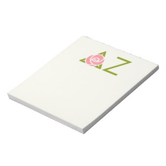 Delta Zeta Rose Icon Notepad | Zazzle