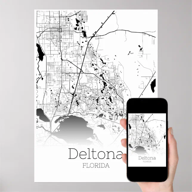 Deltona Map - Florida - City Map Poster | Zazzle