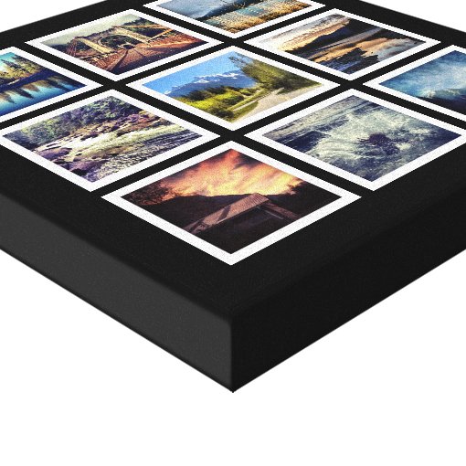 Deluxe 9 Photograph Grid Collage Canvas Print | Zazzle