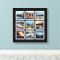 Deluxe 9 Photograph Grid Collage Canvas Print | Zazzle