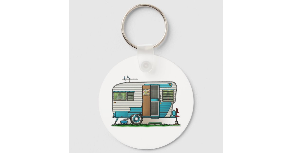Deluxe Camper Trailer Keychain | Zazzle