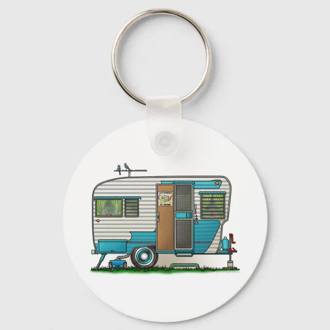 Deluxe Camper Trailer Keychain | Zazzle