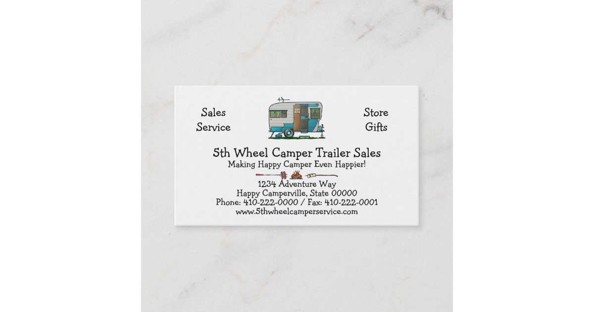 Deluxe Camper Trailer M Business Card | Zazzle