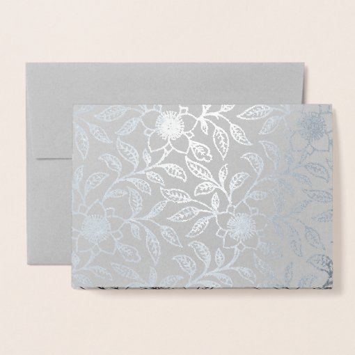 Deluxe Foil Silver Floral Wedding Invitation | Zazzle
