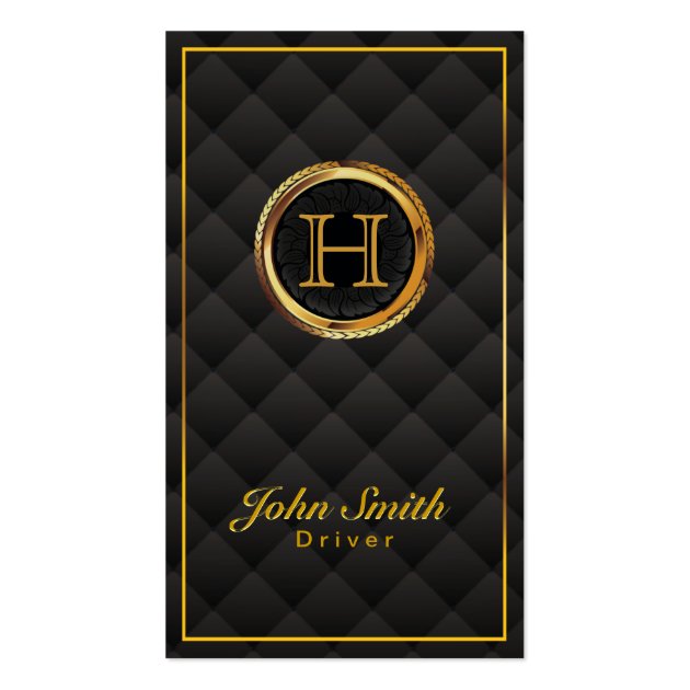 Deluxe Gold Monogram Driver Business Card