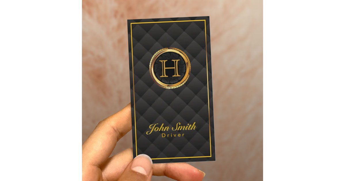 Deluxe Gold Monogram Driver Business Card | Zazzle