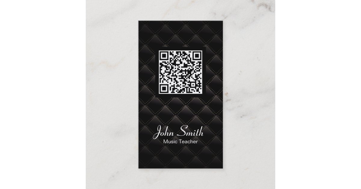 Deluxe QR Code Music Teacher Business Card | Zazzle