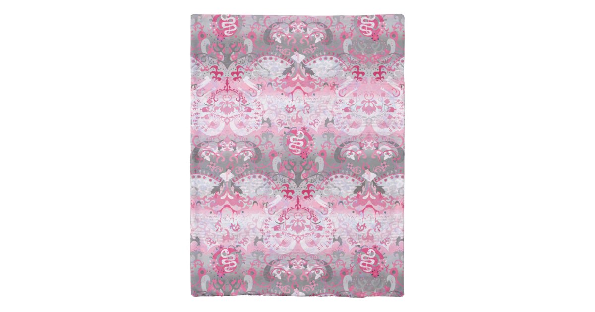 Demigirl Dragon Damask - Stylish Pride Flag Colors Duvet Cover | Zazzle