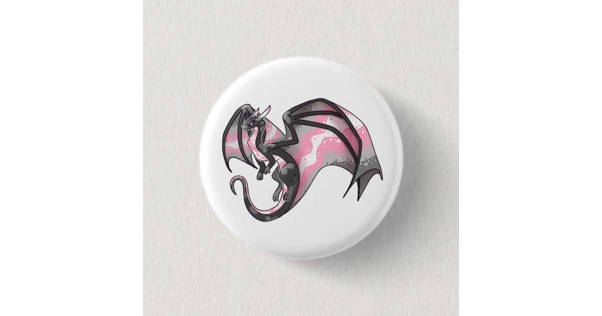 Demigirl Pride Dragon Button | Zazzle